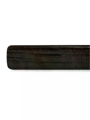 TOM FORD Reversible Lizard-embossed T-buckle Belt - Brown