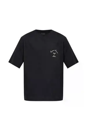 Emporio Armani Embroidered-logo T-shirt - Black