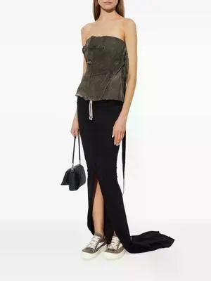 Rick Owens Frayed-edge Bandeau Top - Grey