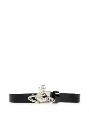 VIVIENNE WESTWOOD Orb-plaque Leather Belt - Black