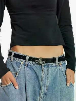 VIVIENNE WESTWOOD Orb-plaque Leather Belt