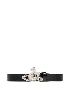 VIVIENNE WESTWOOD Orb Plaque Leather Belt - Black