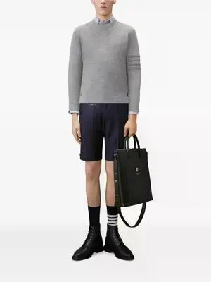 Thom Browne Milano Stitch 4-bar Bomber Pullover - Grey