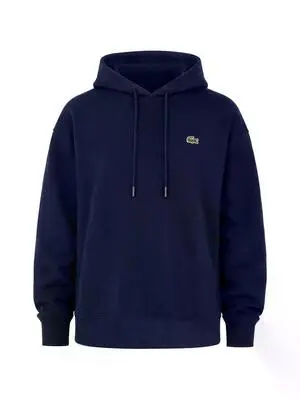 Lacoste Logo-patch Drawstring Hoodie - Blue
