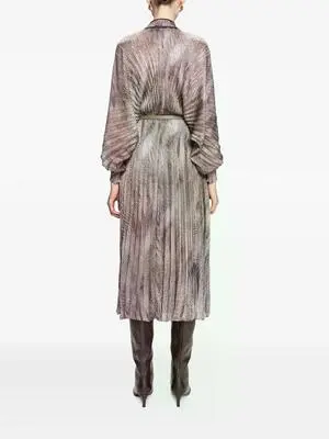 NISSA Pleated Chiffon Midi Dress