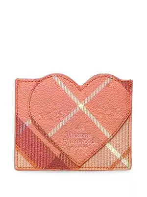 VIVIENNE WESTWOOD Heart-shaped Tartan Cardholder - Red