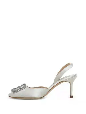 Manolo Blahnik Hangisi Crystal-buckle Slingback Pumps