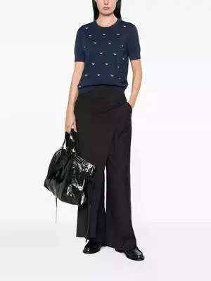 Emporio Armani Logo-embroidered Short-sleeve Sweater