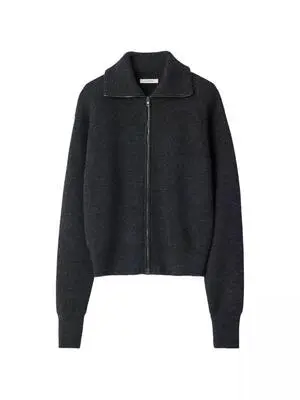 LEMAIRE Zipped Cardigan In Virgin Wool - Grey
