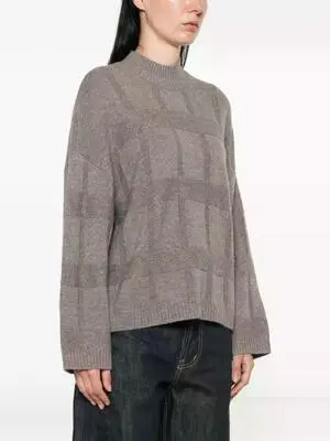 Emporio Armani Check-pattern Cable-knit Sweater