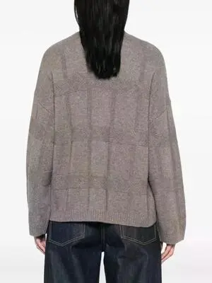 Emporio Armani Check-pattern Cable-knit Sweater