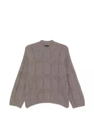 Emporio Armani Check Pattern Cable-knit Sweater