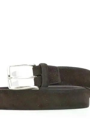 ALBERTO LUTI Suede Buckle-fastening Belt - Brown