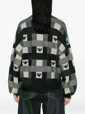 Emporio Armani Logo-patterned Intarsia-knit Sweater