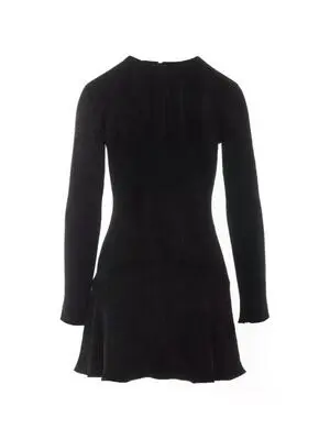 SELF-PORTRAIT Floral-button Chenille-knit Mini Dress