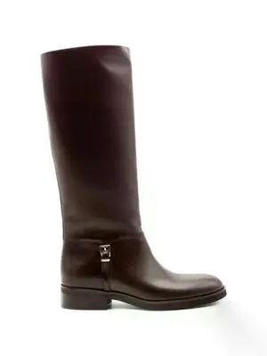 CHANTAL Buckle-strap Leather Boots - Brown