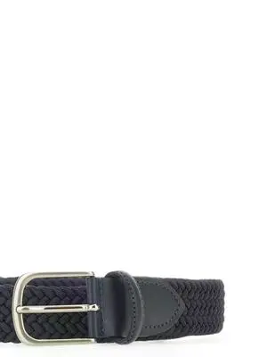 ALBERTO LUTI Woven Leather-trim Belt