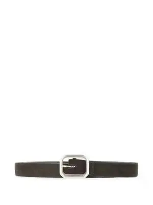 ALBERTO LUTI Suede Leather Belt - Brown