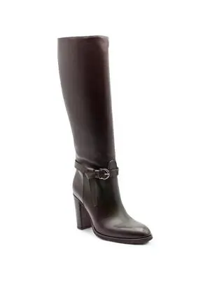 CHANTAL Buckle-strap Knee-high Boots - Brown