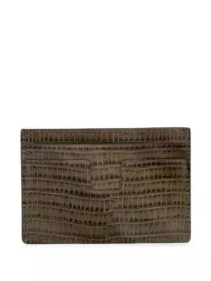 TOM FORD Croc-effect Cardholder - Brown