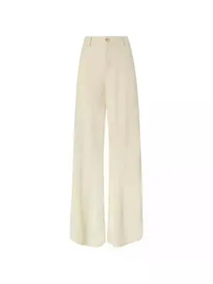 Pinko Wide Leg Linen Trousers - Neutrals