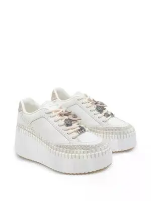 Chloé Nama Platform Sneakers With Whipstitch Detailing