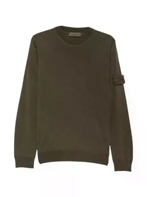 Stone Island 5100074 Light Pure Rws Wool_s.i. Ghost Regular-fit Crewneck Jumper With Ribbed Trims - Green