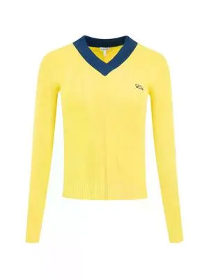 Loewe Logo-embroidered Ribbed-knit Sweater - Yellow