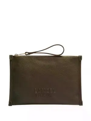 LANCEL Pebbled-texture Wrist-strap Wallet - Green