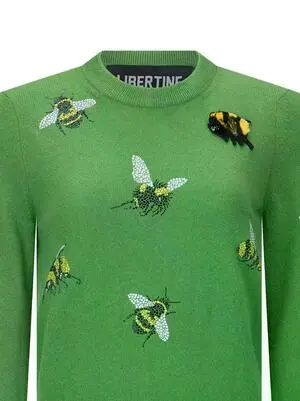 Libertine Buzz Off Bee-embellished Sweater - Green