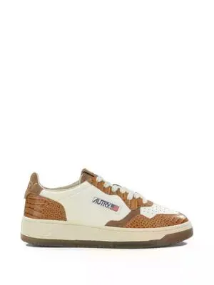 AUTRY Medalist Low Crocodile-embossed Leather Sneakers