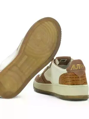 AUTRY Medalist Low Crocodile-embossed Leather Sneakers