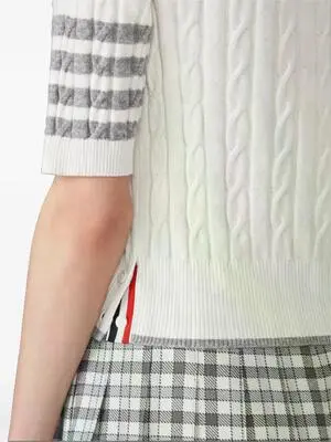 Thom Browne Cashmere 4-bar Baby Cable-stitch Turtleneck Sweater