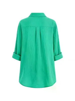 Seafolly Breeze Crinkled Finish Cover-up Shirt - Green