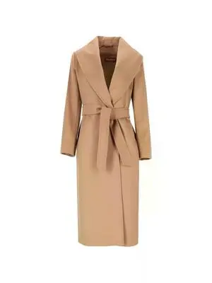 Max Mara Belted Shawl-collar Coat - Neutrals