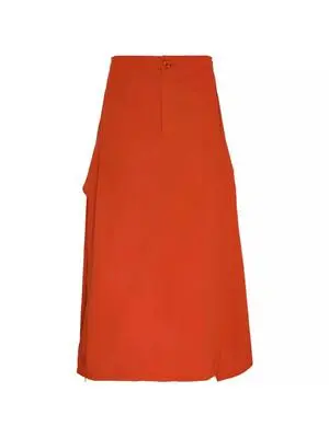 Y’s Panelled Flared Midi Skirt - Orange