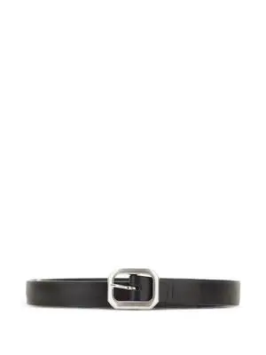 ALBERTO LUTI Square Buckle Leather Belt - Black