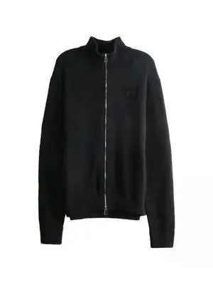 Givenchy Logo-patch Zip-up Sweater - Black