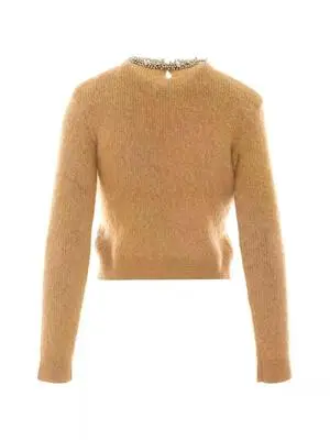 SELF-PORTRAIT Beaded-trim Knit Sweater