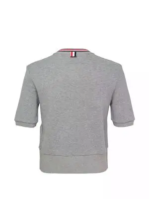 Thom Browne Cotton Waffle Short-sleeve Cardigan - Grey