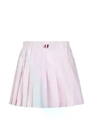 Thom Browne Oxford 4-bar Drawstring Pleated Mini Skirt