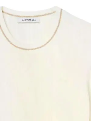 Lacoste Cable-knit Contrast-trim Sweater