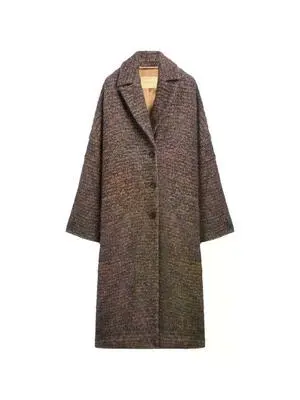 Momoni Chevron Bouclé Coat - Brown