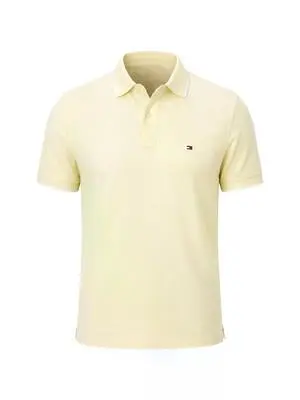 Tommy Hilfiger Logo-embroidered Tipped Polo Shirt - Yellow