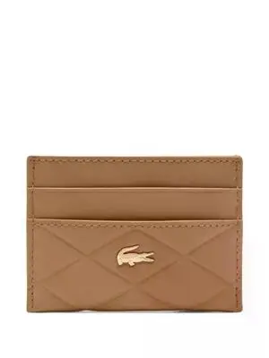 Lacoste Quilted Logo-plaque Card Holder - Neutrals