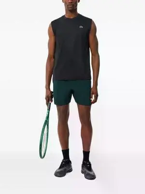 Lacoste Drawstring-waist Logo-patch Shorts - Green