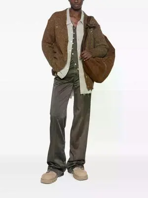 R13 Distressed Boyfriend Cardigan - Brown