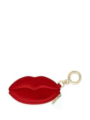 AIGNER Lips-motif Patent-finish Keyring - Red