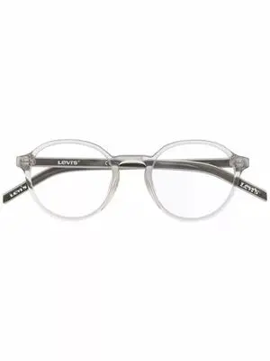 LEVI'S Round-frame Logo-print Glasses - Neutrals