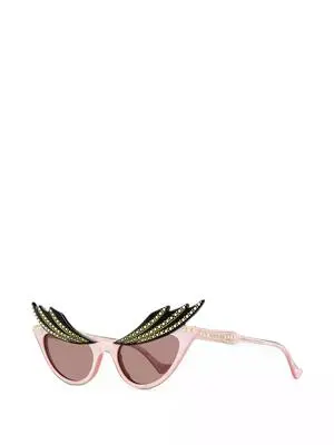 Gucci Crystal-embellished Cat-eye Frame Sunglasses - Pink